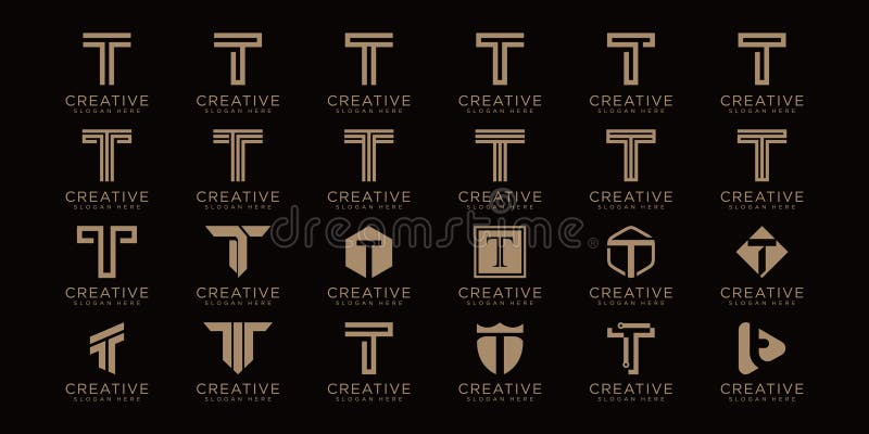 Set of Letter T Logo Design Template Stock Vector - Illustration of ...