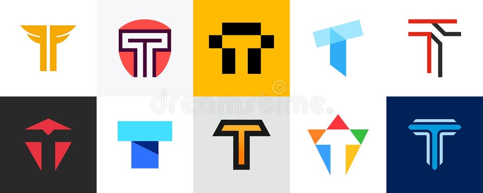 Set of letter T logo stock vector. Illustration of letter - 131318434