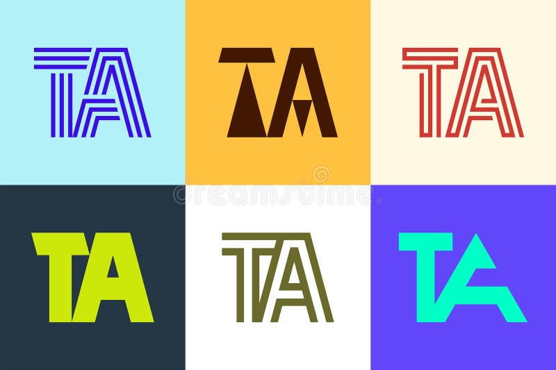 Set of letter TA logos stock vector. Illustration of logotype - 292352398