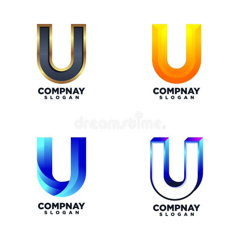 Set of Letter U Design Templates Stock Vector - Illustration of element ...