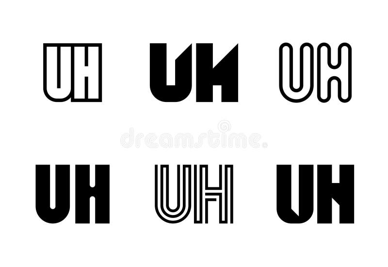 Set of letter UH logos stock vector. Illustration of arrow - 288616100