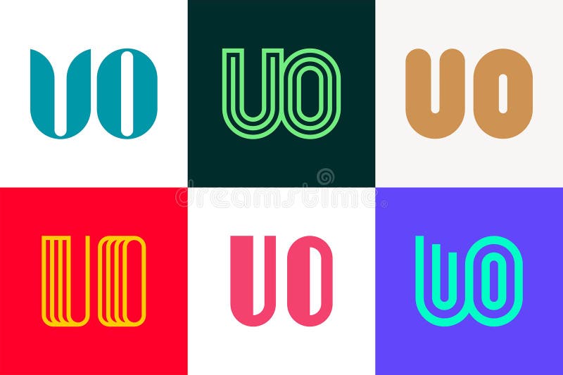 Set of letter UO logos stock vector. Illustration of logotype - 292354480