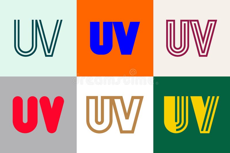 Set of letter UV logos stock vector. Illustration of concept - 292354493