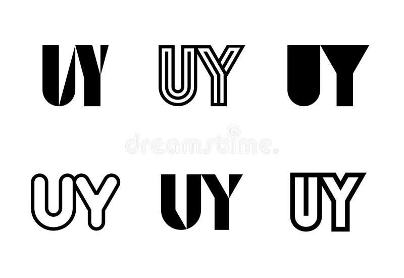 Set of letter UY logos stock vector. Illustration of collection - 288616071