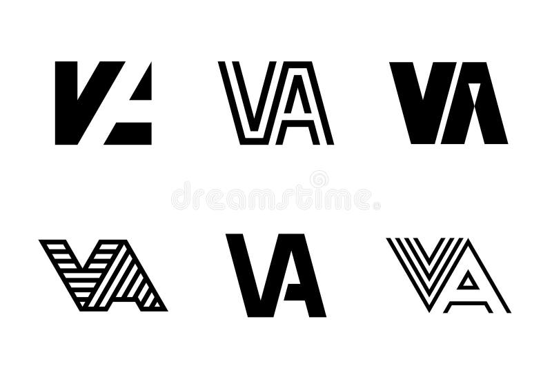 Set of letter VA logos stock vector. Illustration of abstract - 288621605