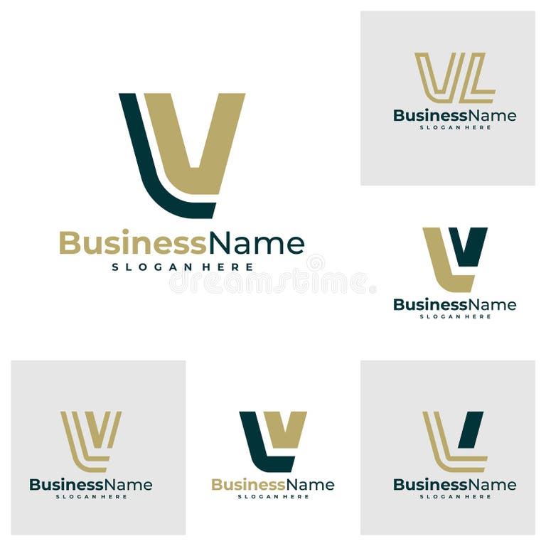 Set of Letter VL Logo Design Vector. Luxury VL Logo Design Template ...