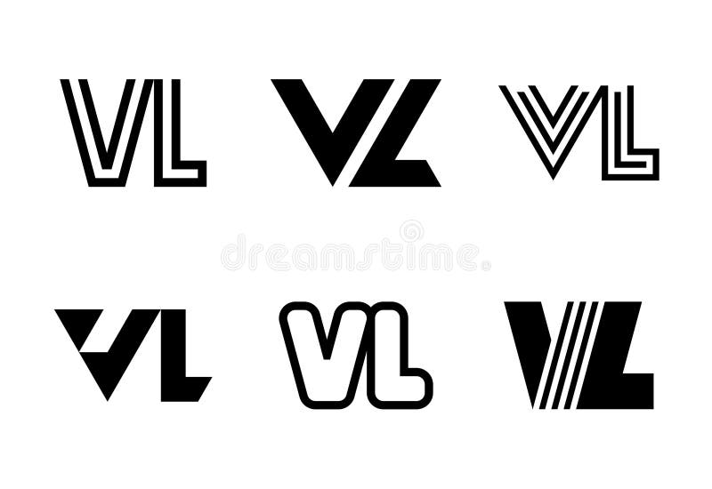 Set of letter VL logos stock vector. Illustration of brand - 288621580