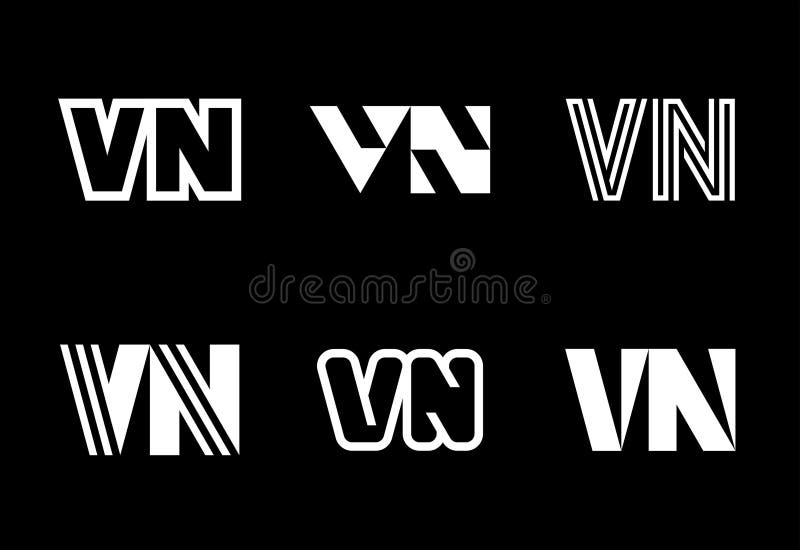 Set of letter VN logos stock vector. Illustration of design - 294183415