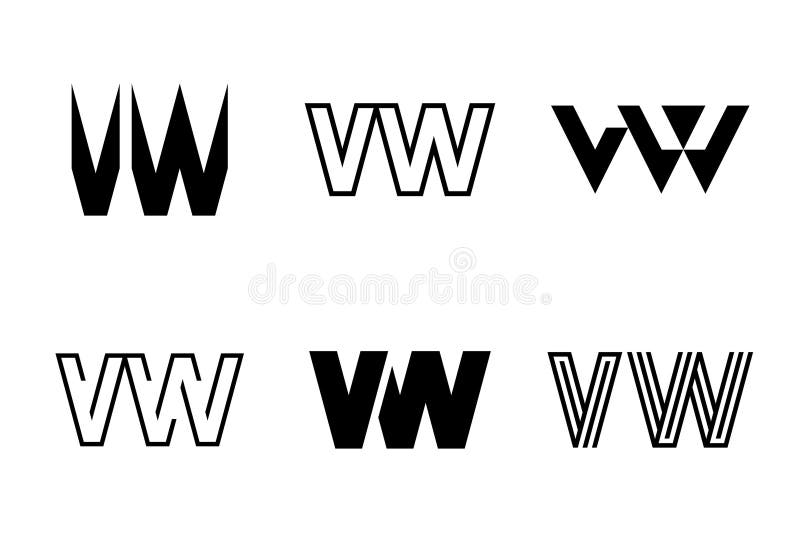 Set of letter VW logos stock vector. Illustration of design - 288621564