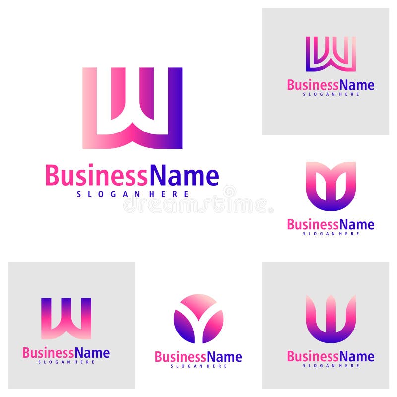 Set of Letter W Logo Design Vector. Creative Initial W Logo Concepts ...