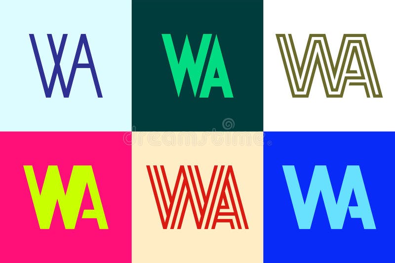 Set of letter WA logos stock vector. Illustration of branding - 292380045