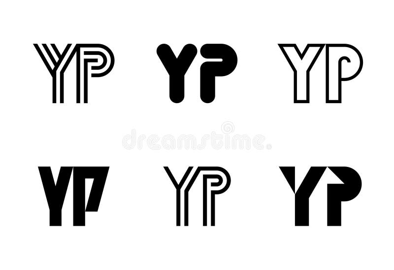 Set of letter YP logos stock vector. Illustration of line - 288710056