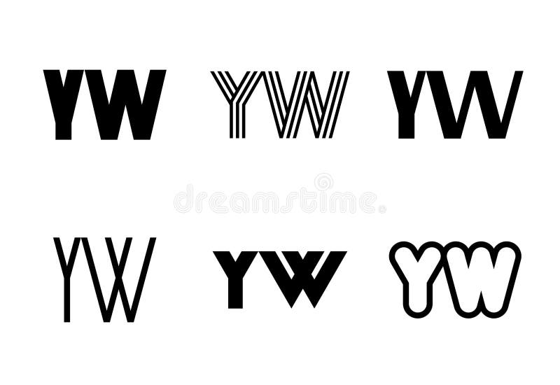 Set of letter YW logos stock vector. Illustration of presentation ...