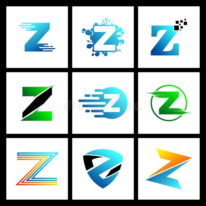 Set of Letter Z Simple Logo Icon Design Vector. Stock Vector ...