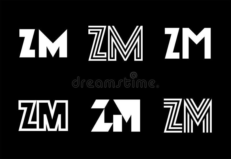 Set of letter ZM logos stock vector. Illustration of mega - 294257220