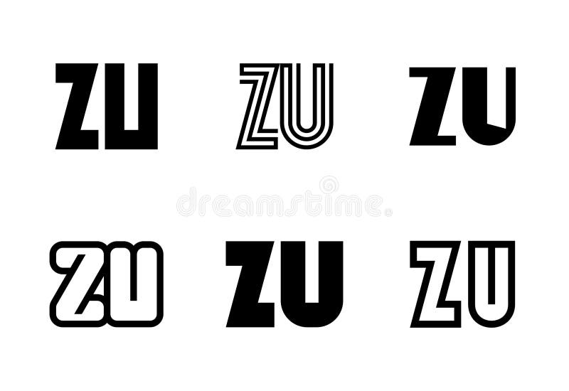 Set of letter ZU logos stock vector. Illustration of logo - 288712419