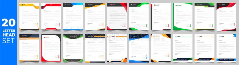 Set of 20 Letterhead Bundle Mega Collection, Letterhead Template Set ...