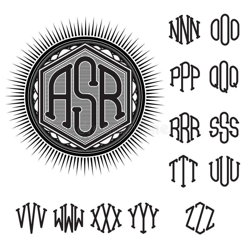 Retro Monogram J Letters Logo Stock Vector - Illustration of classic ...