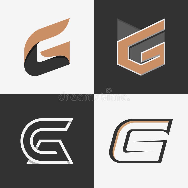 The Set of Letters G Signs. Stock Vector - Illustration of emblem ...
