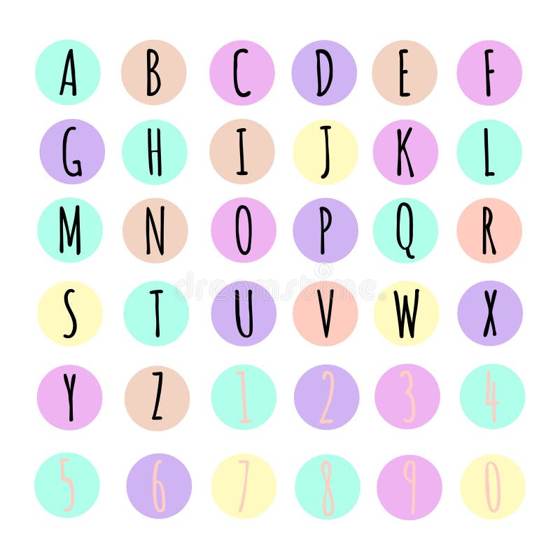 Set of Letters and Numbers in Different Colors for Scrapbooking Stock ...