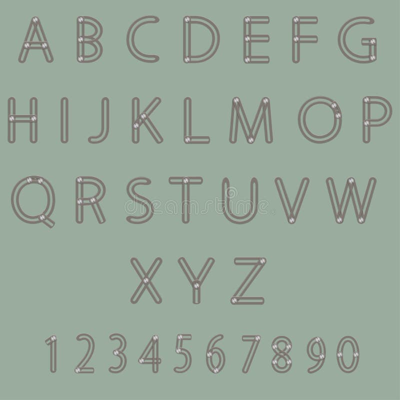 Set of letters and numbers stock vector. Illustration of element - 64259122