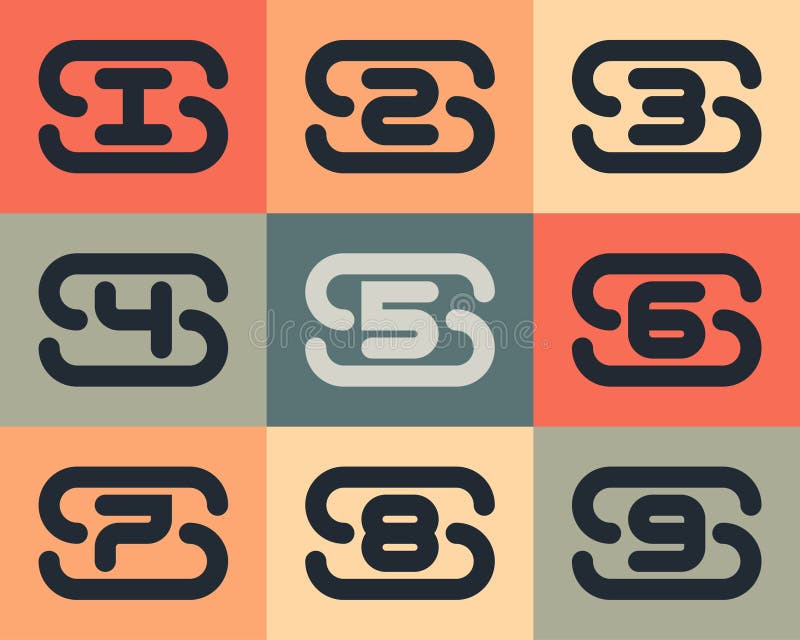 Set of Letters S with Numbers Inside from 1 To 9. Set of Numbers Stock ...
