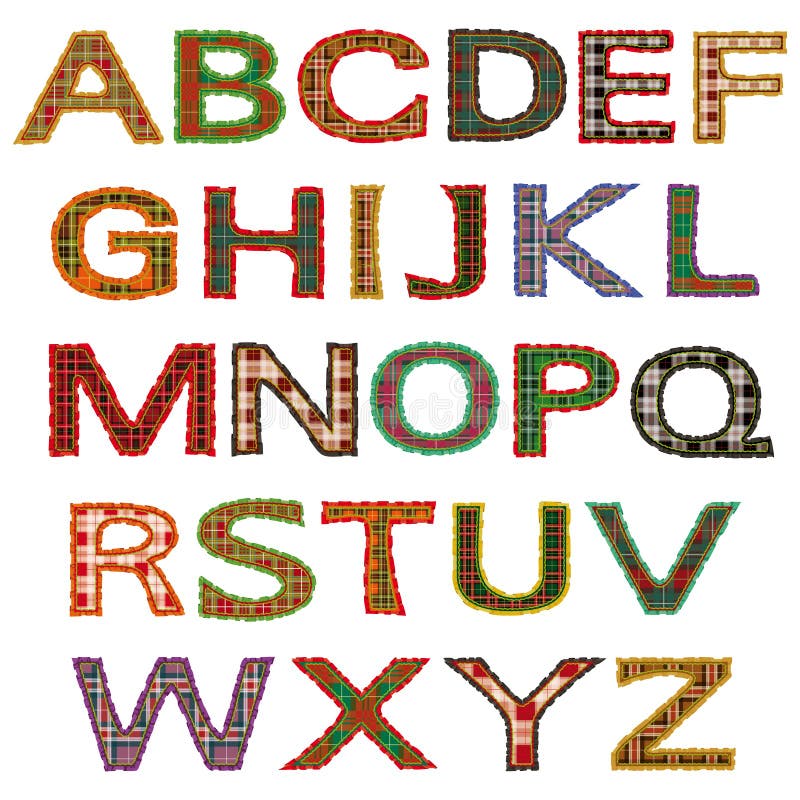 The set of letters, tartan stock vector. Illustration of alphabet ...
