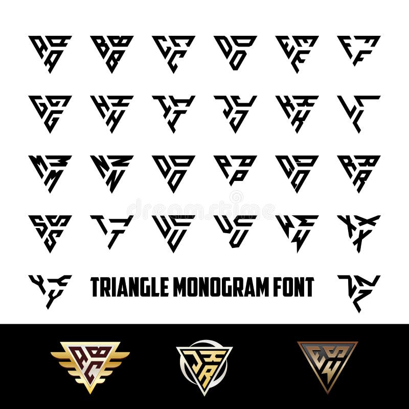 Triangle Fonts Monogram Logo Icon Vector Illustrator Stock Vector ...