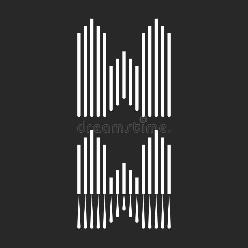 Set Letters W Logo Initial Monogram Minimal Style, Vertical Black and ...