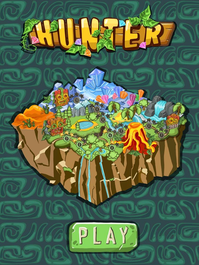 Set Of Level Maps Assets. GUI Map Screen. Forest , Winter, Summer ...