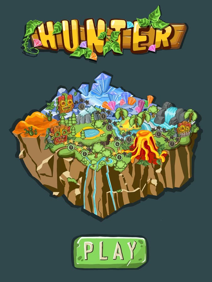 Set of Level Maps Assets. Game Map for Casual Game Stock Vector ...