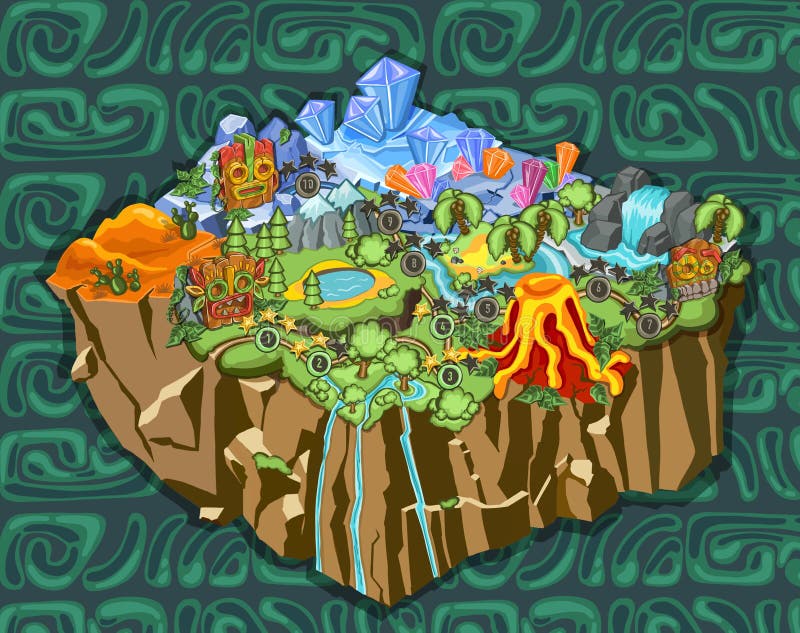 Set of Level Maps Assets. Game Map for Casual Game Stock Vector ...