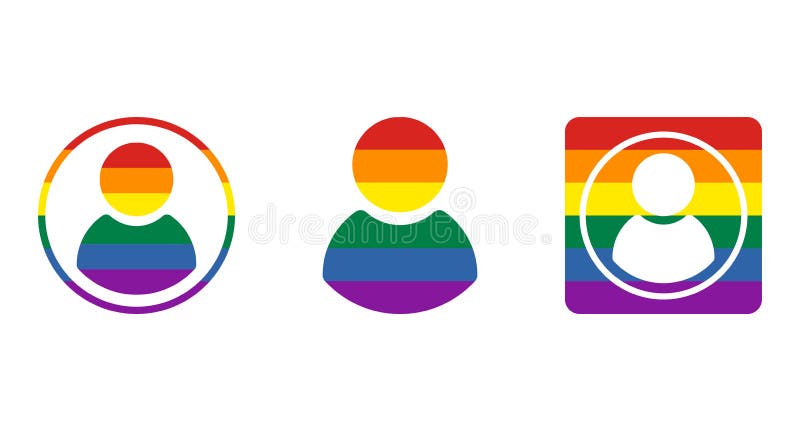 Set of LGBT Avatar Icon. Pride Flag Human Symbol Stock Vector ...