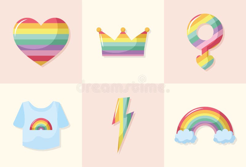 Lgbtq pride items stock illustration. Illustration of flag - 244462229