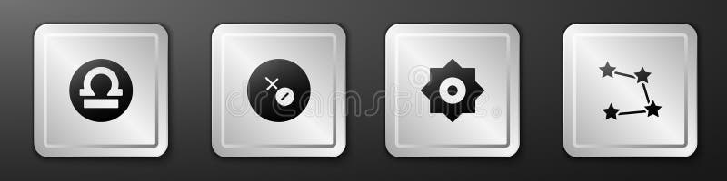 Set Libra Zodiac, Venus Symbol, Falling Star and Star Constellation ...