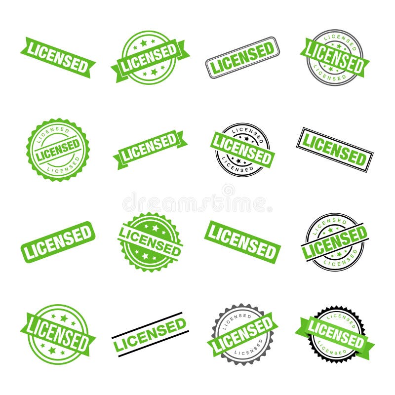 Set Licensed Letter Rubber Stamp Template Vector Design Stock Vector ...