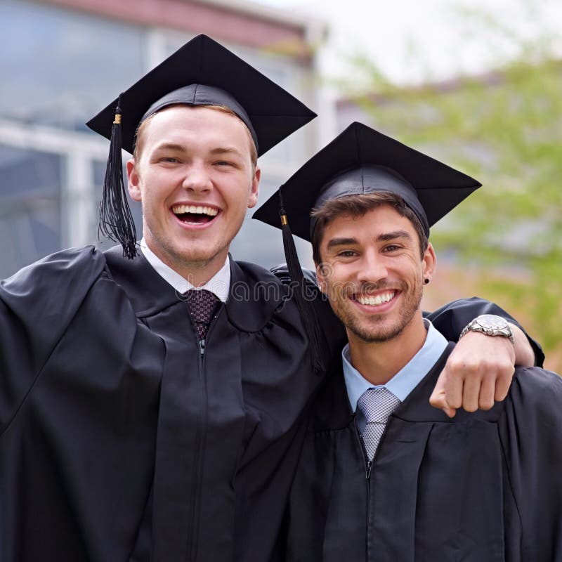 Set for Life. a Friends at Their Graduation Ceremony. Stock Image ...