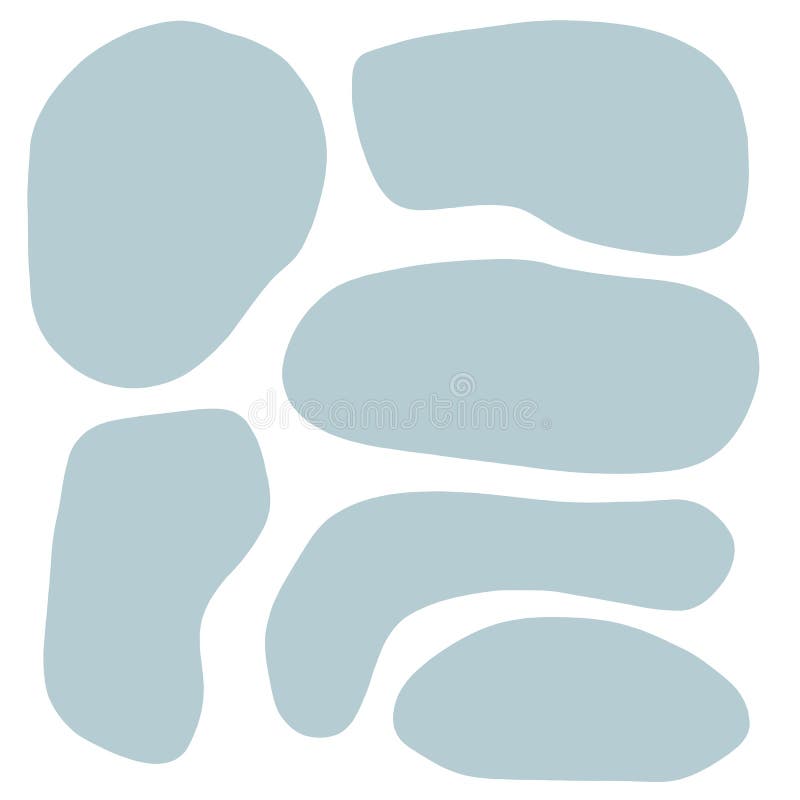 Set of Light Blue Spots, Clouds, Abstract Elements Isolated on White ...