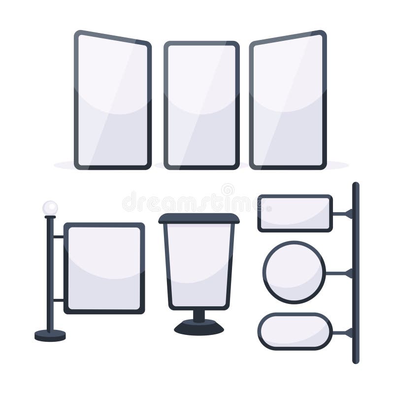 Set of Light Boxes Template. Billboards Collection Stock Vector ...