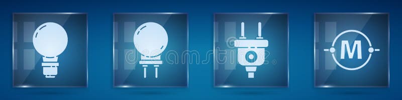 Set Light Bulb with Concept of Idea, Light Emitting Diode, Electric ...