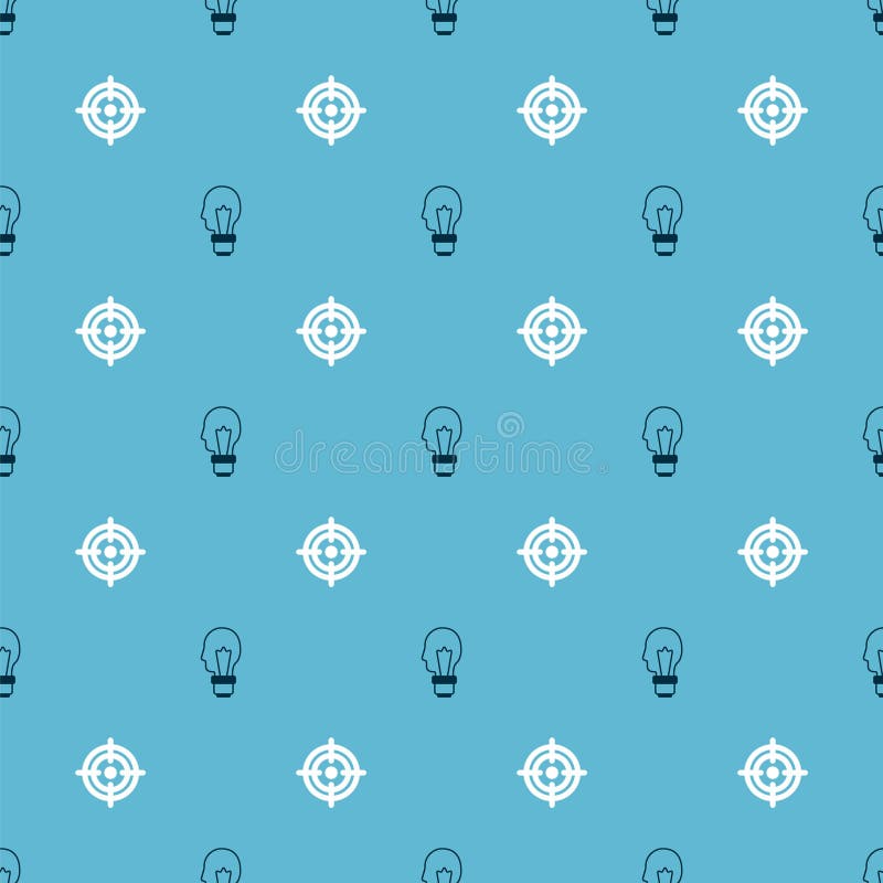 Set Light Bulb with Concept of Idea and Target on Seamless Pattern ...