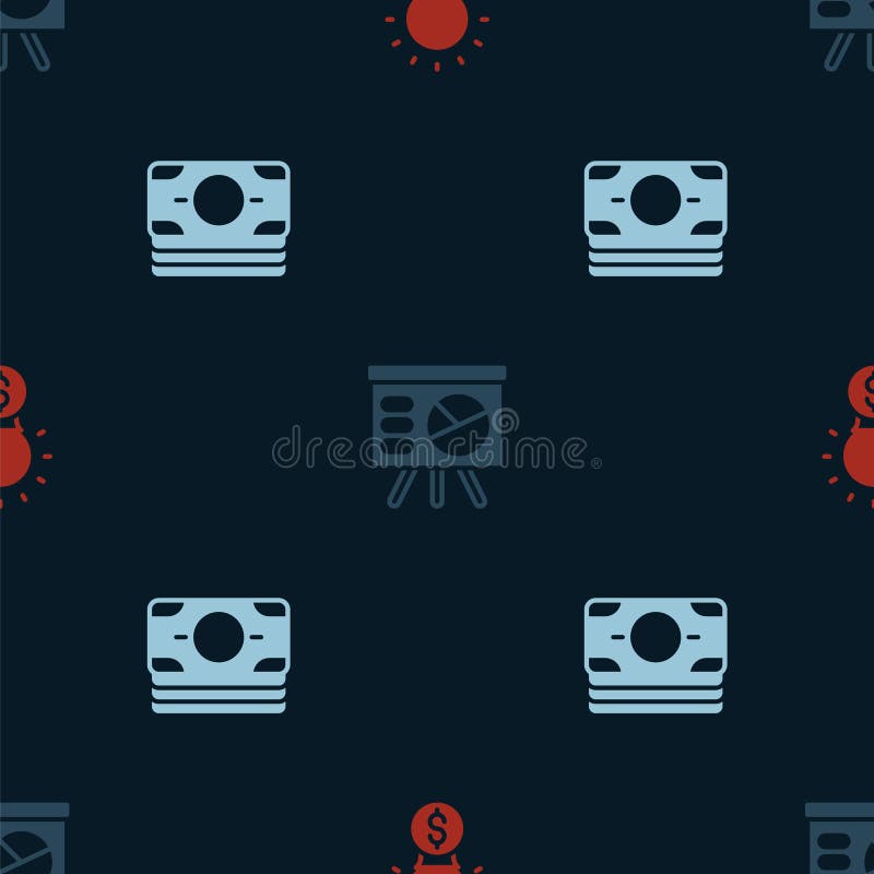 Set Light Bulb with Dollar, Board Graph and Stacks Paper Money Cash on ...