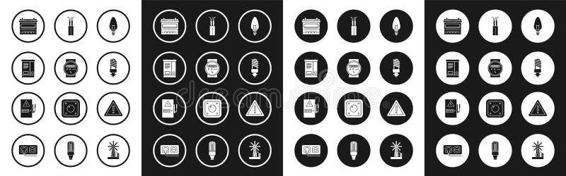 Set Light Bulb, Electric Meter, Car Battery, LED Light, Cable ...
