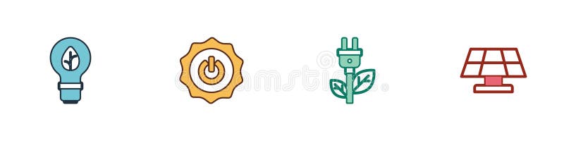 Set Light Bulb with Leaf, Power Button, Electric Saving Plug in and ...