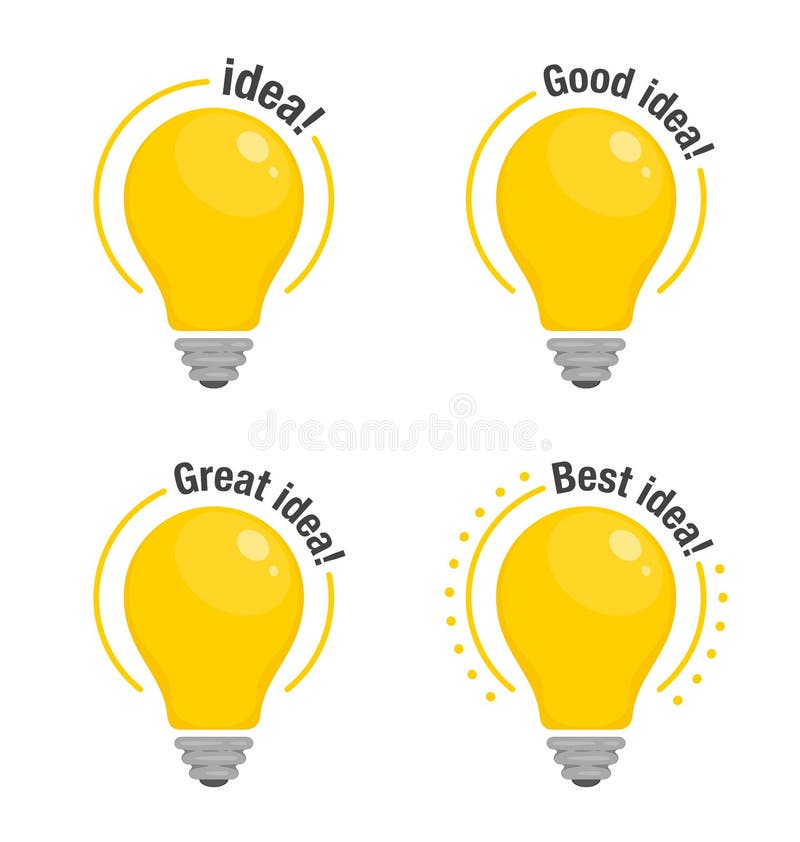 Yellow Glowing Light Bulb. Symbol of Energy, Solution, Thinking and ...