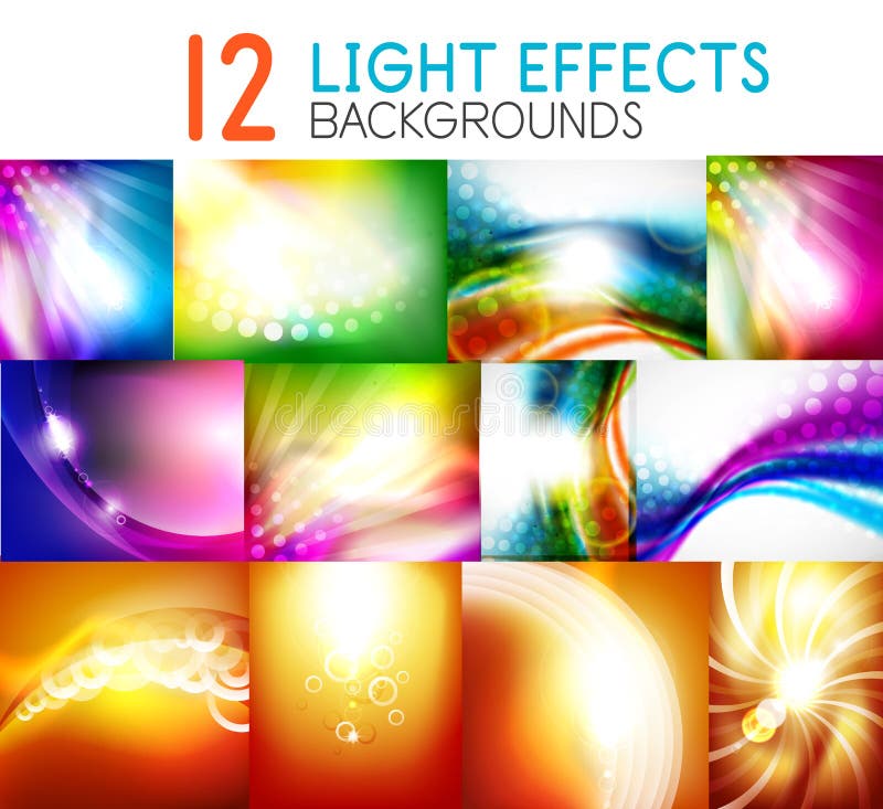 Set of Light Effect Backgrounds - Shiny Sky Abstract Backgrounds Stock ...