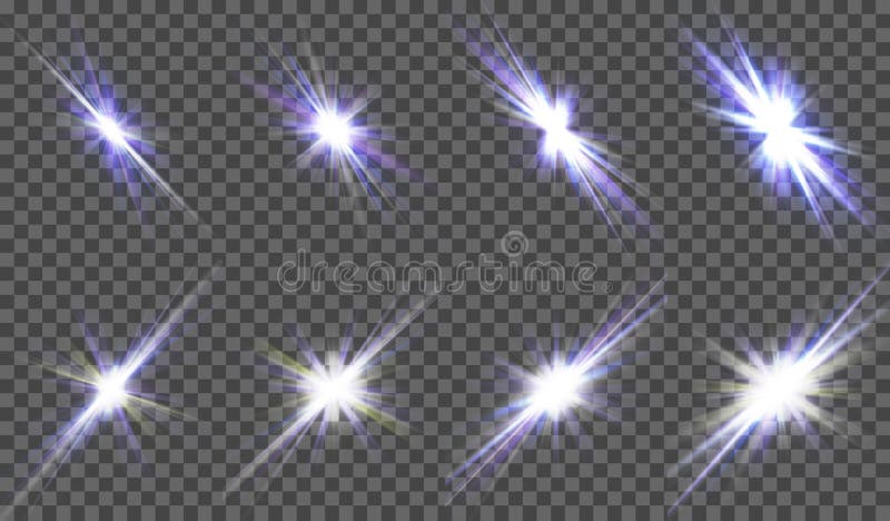 A Set of Light Effects for Design. Each Element in a Separate Layer ...