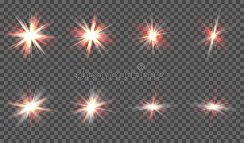 A Set of Light Effects for Design. Each Element in a Separate Layer ...