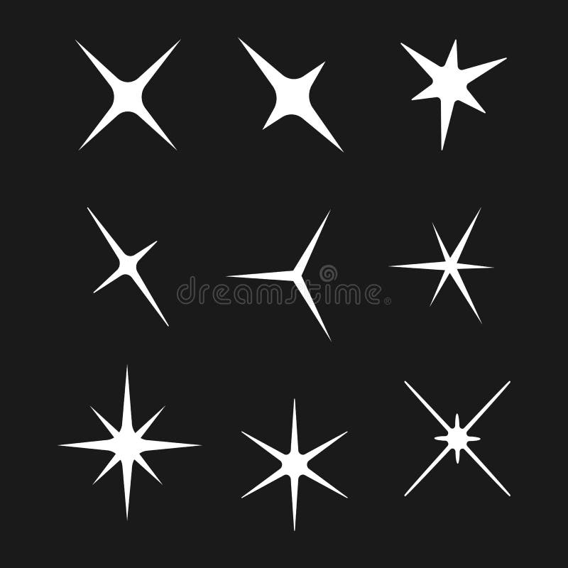 Set of light glare icons stock vector. Illustration of glitter - 107867909