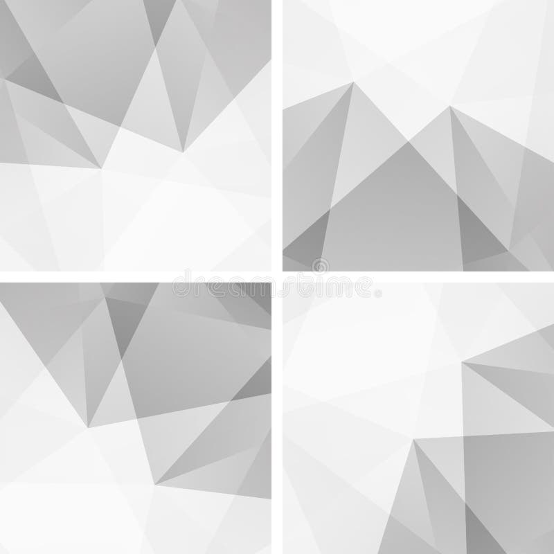 Set of Light Gray Abstract Geometric Backgrounds Stock Vector ...